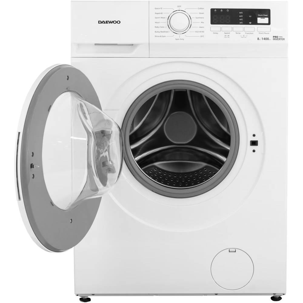 Masina de spalat rufe Slim Daewoo DWD-FV5021-4, 8 kg, 1400 RPM, Clasa A, Motor inverter, Steam ...